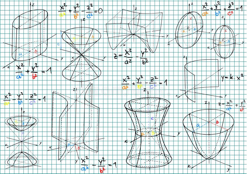 Mathematics - Geometric Shapes Sketches Stock Vector - Illustration of ...