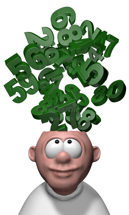 Numbers head stock vector. Illustration of math, brain - 25236394