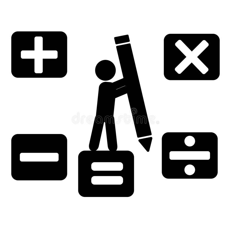 Four Basic Math Calculation Symbols Stock Vector - Illustration of ...