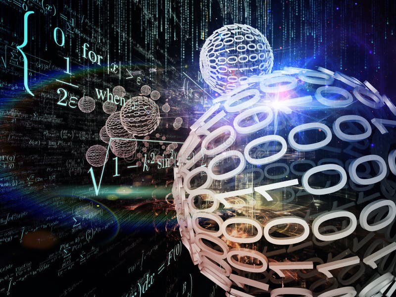 Mathematics Digital Indicates High Tec and Tech Stock Illustration ...