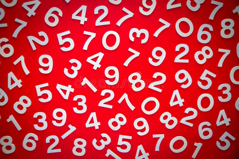 Mathematics Background Made with Solid Numbers. Isolated on Red Stock ...