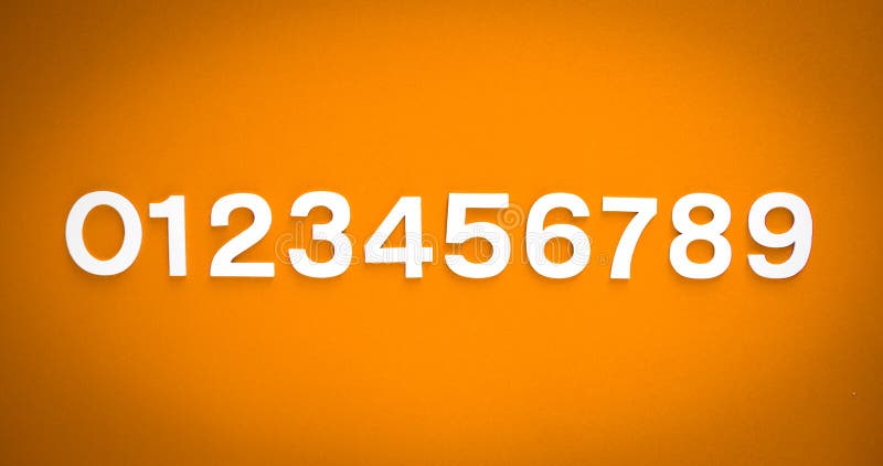 Mathematics Background Made with Solid Numbers. Isolated on Orange ...