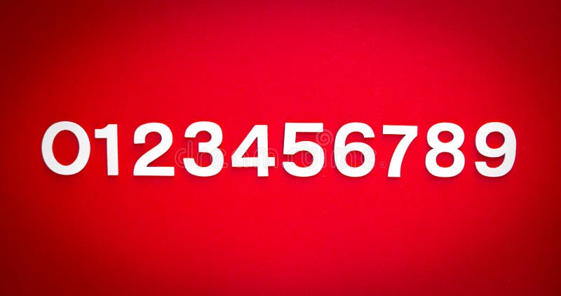 Mathematics Background Made with Solid Numbers. Isolated on Red Stock ...