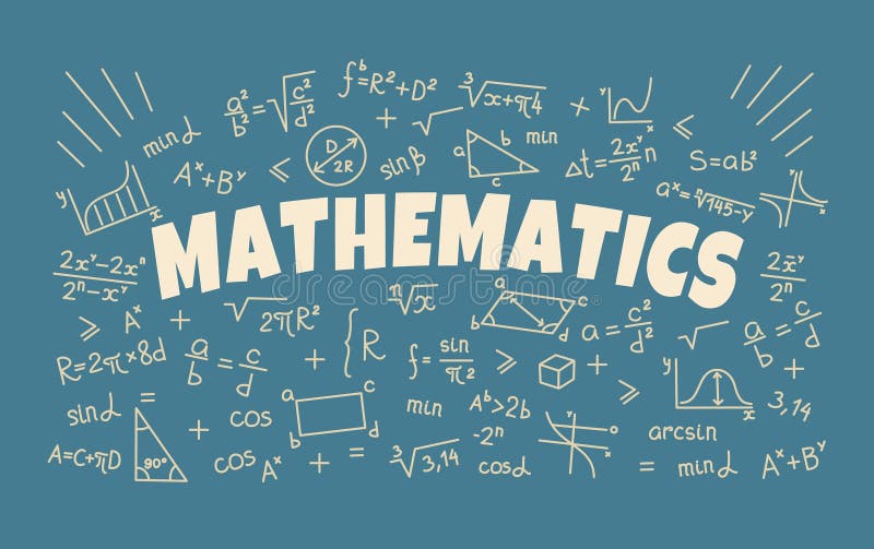 Mathematics Background, Math Symbols and Formulas Stock Vector ...