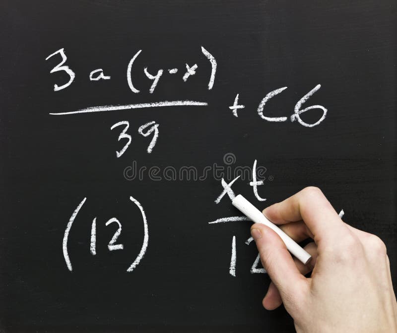 Mathematics on a Blackboard Stock Photo - Image of writing, hand: 17586672