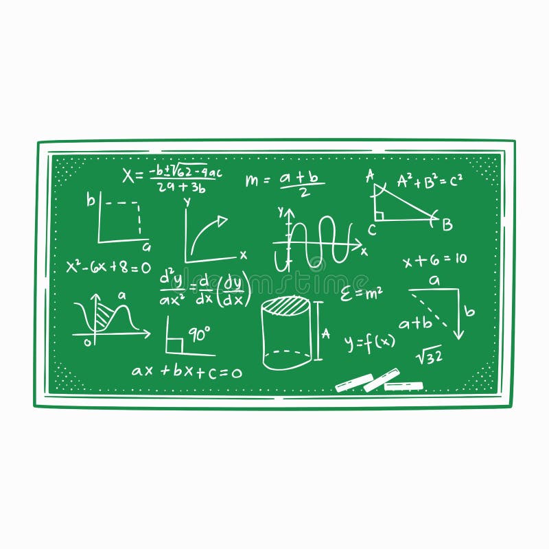 Mathematics Board with Formulas Stock Illustration - Illustration of ...
