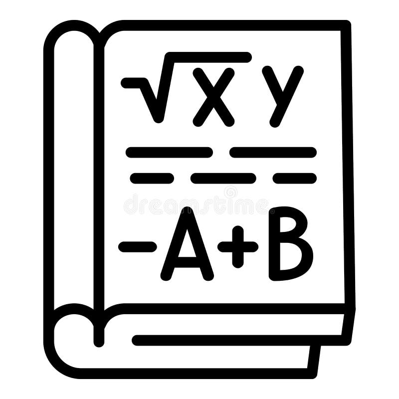 Mathematics Book Icon, Outline Style Stock Vector - Illustration of ...