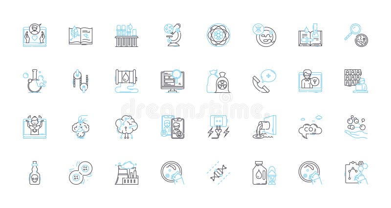 Mathematics Calculus Linear Icons Set. Derivative, Integral, Limit ...