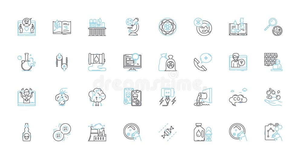 Mathematics Calculus Linear Icons Set Derivative Integral Limit Function Coordinate Curve