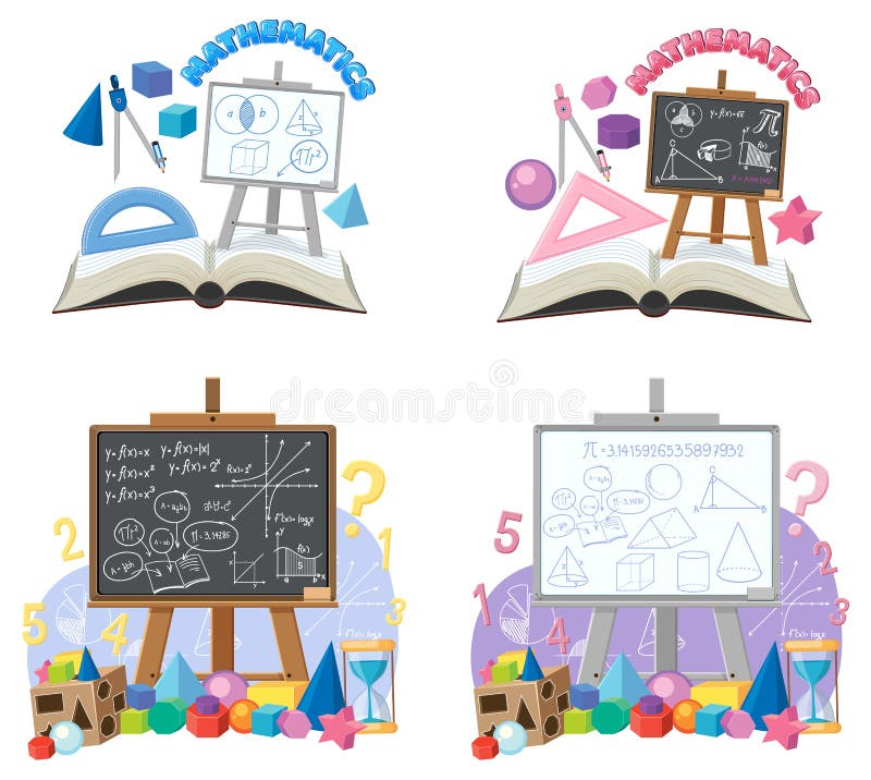 Mathematics Class Objects And Elements Set Stock Vector Illustration Of Collection Instrument