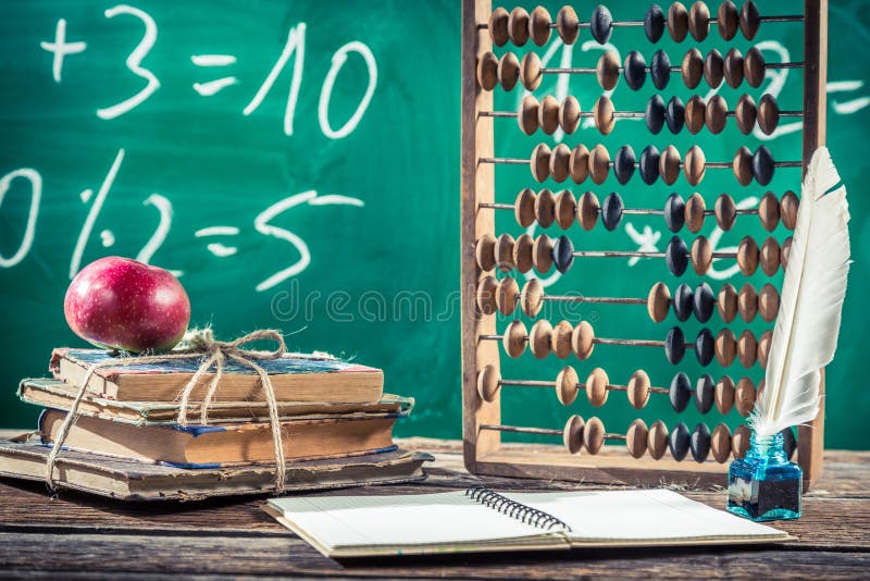 Vintage Mathematics Classes in School Stock Photo - Image of ...