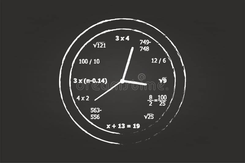 Mathematics Clock in Math Class Stock Vector - Illustration of industry ...