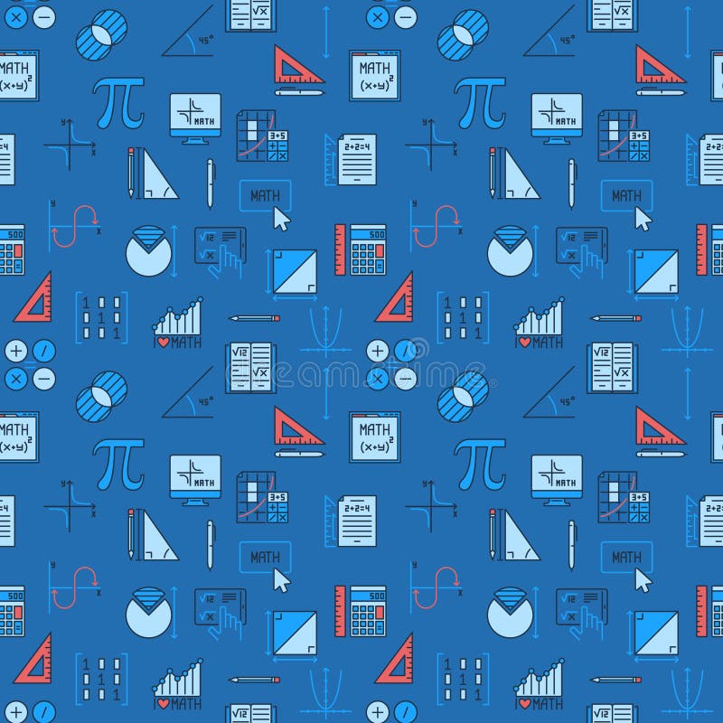 Mathematics Colored Seamless Pattern Math Education Vector Creative
