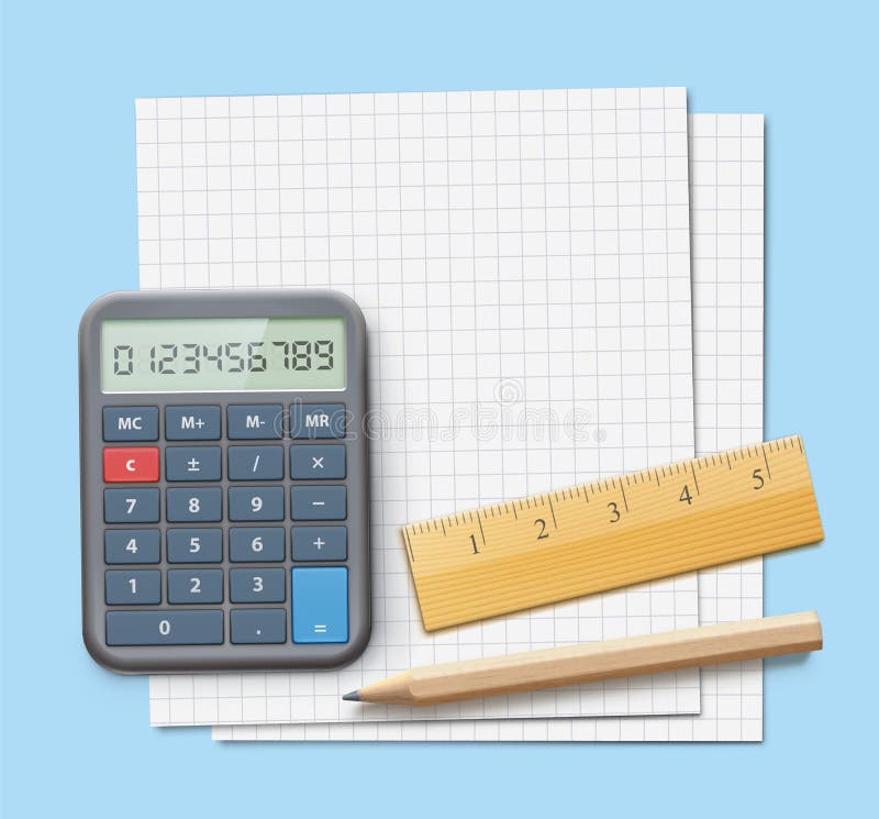 Tool Calculator Pencil Wood Stock Illustrations – 119 Tool Calculator ...