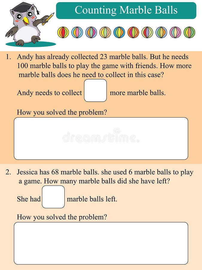 Mathematics Counting Marble Balls Solved Problem Stock Vector ...