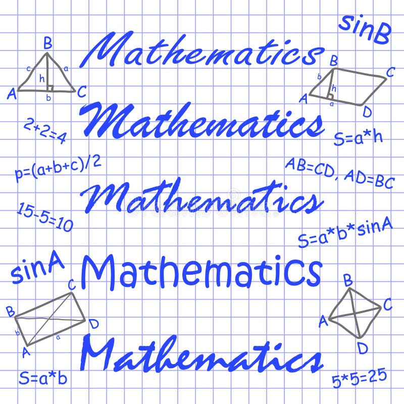 Mathematics Different Hands, the Formula on Notebook Sheet Stock ...