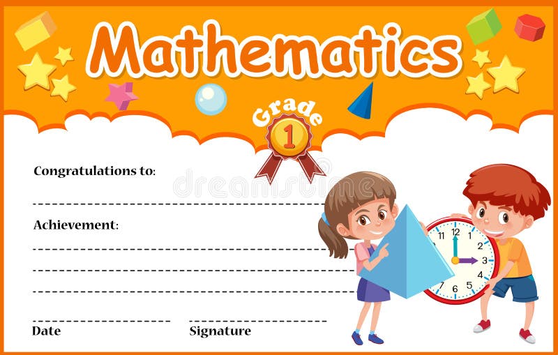 Mathematics Diploma Certificate Template Stock Vector - Illustration of ...