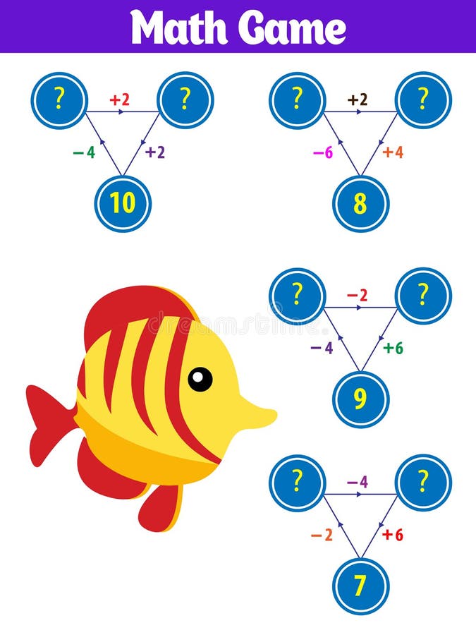 Mathematics Educational Game for Children Vector Illustration Stock ...