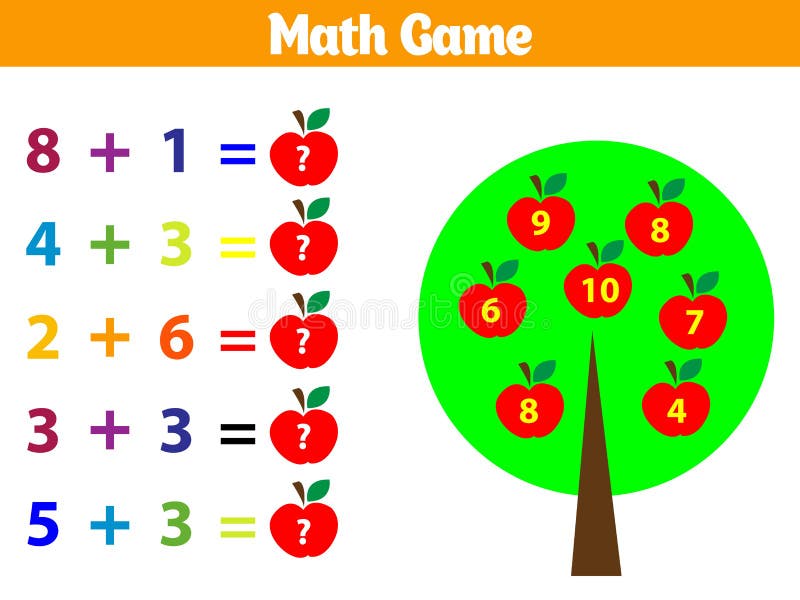 Mathematics Educational Game for Children Vector Illustration Stock ...