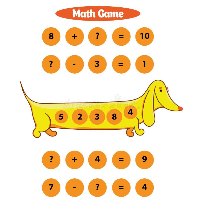 Mathematics Educational Game for Children Vector Illustration Stock ...