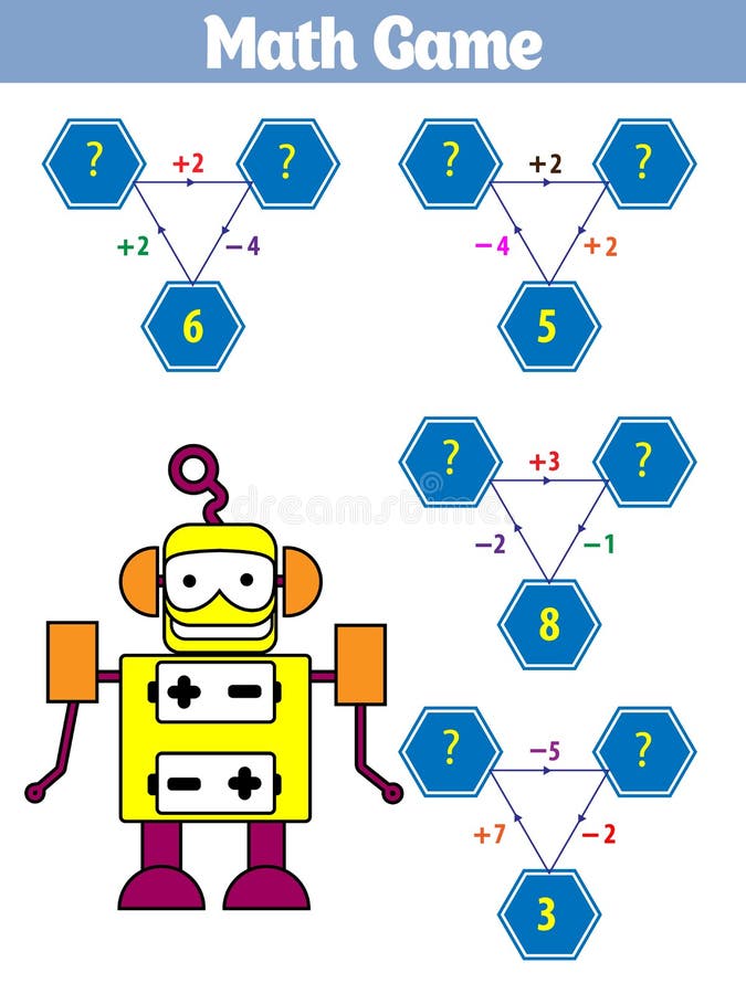 Mathematics Educational Game for Children Vector Illustration Stock ...