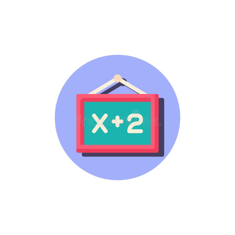 Mathematics Equation on Chalkboard Flat Icon Stock Vector ...