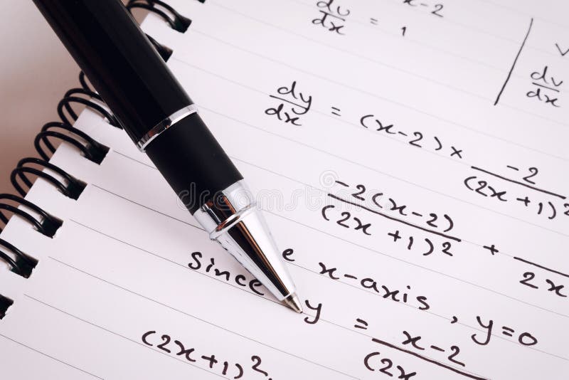 Handwriting of Mathematics Quadratic Equation Formula on Examination ...