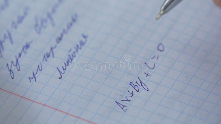 Mathematics, Equations Close-up. Homework. Solving Mathematical Problem ...