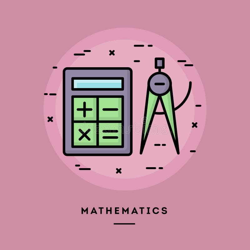 Mathematics Flat Icons Set 51 Stock Vector - Illustration of calculator ...