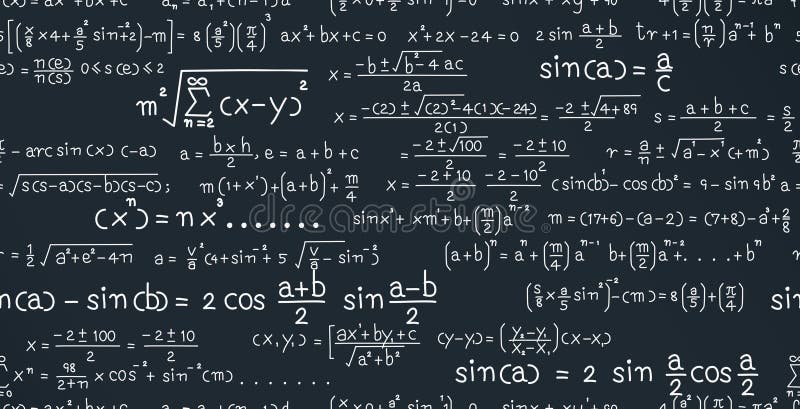 Mathematics Formulas on the Blackboard. Stock Image - Image of ...