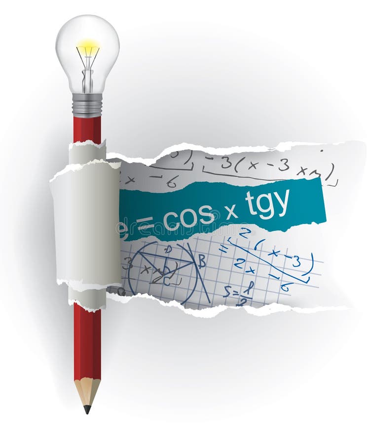Mathematics Light Bulb Concept Stock Vector - Illustration of class ...