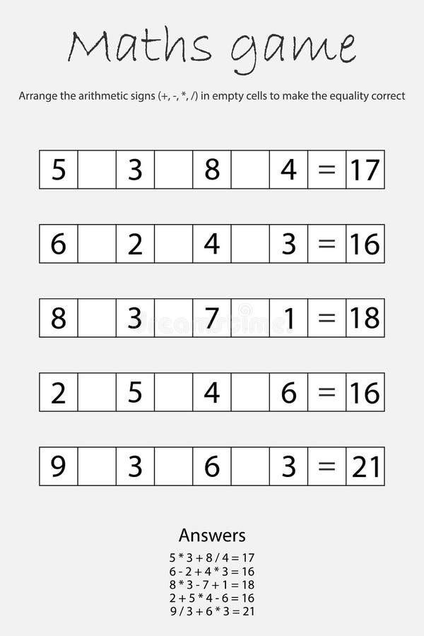 Mathematics Game for Children, Find a Solution, Education Game for Kids ...