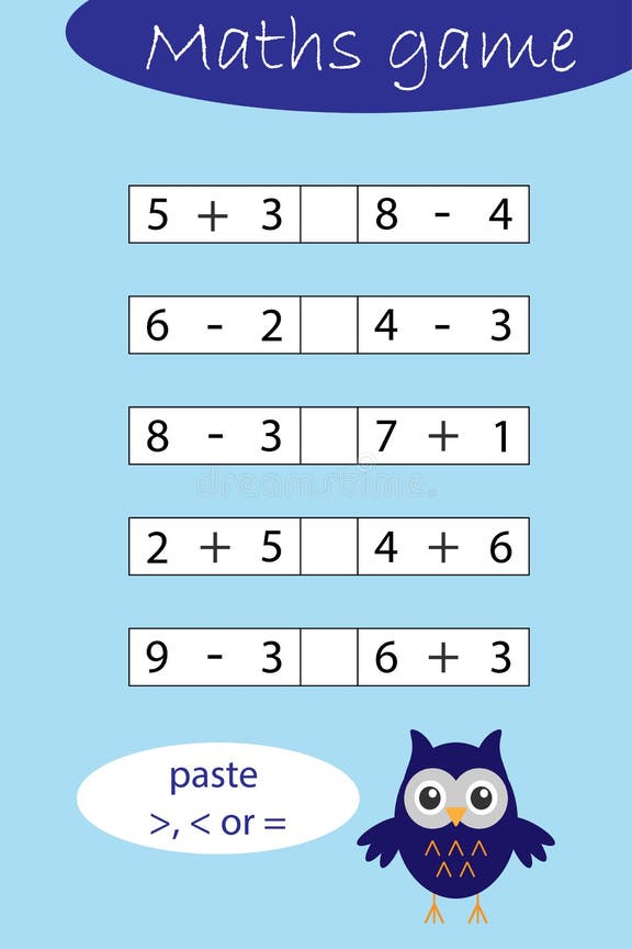 Mathematics Game for Children, Find a Solution, Solve and Paste ...