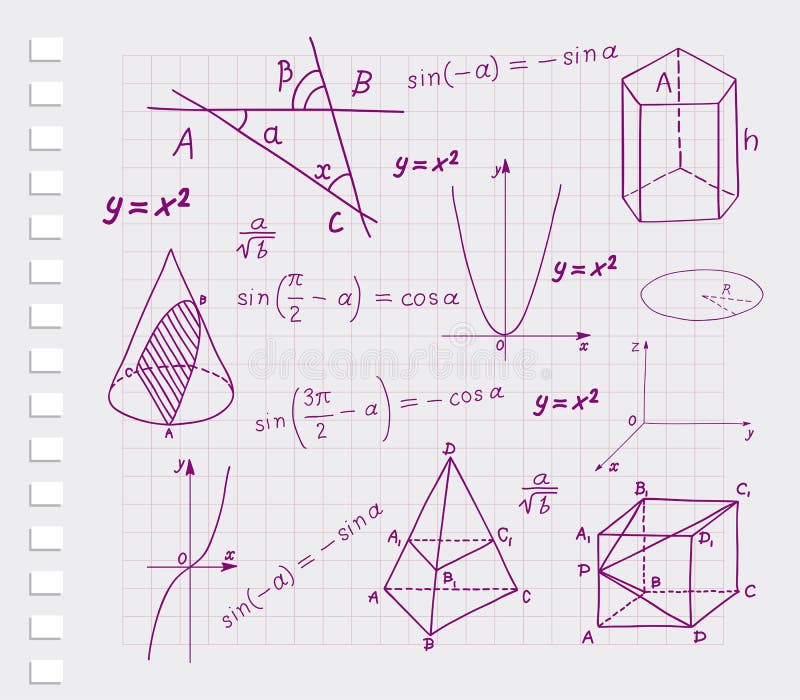 Mathematics - Geometric Shapes Sketches Stock Image - Image: 29518321