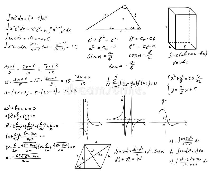 Mathematics and Geometry Set Stock Vector - Illustration of collection ...