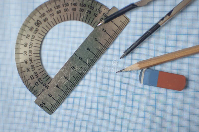 Mathematics Geometry Tool for Student in Math Class with Copy Space for ...