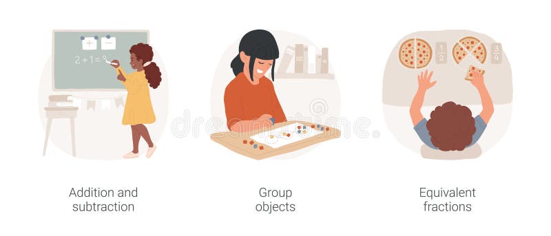 Mathematics Hands-on Classroom Activity Isolated Cartoon Vector ...