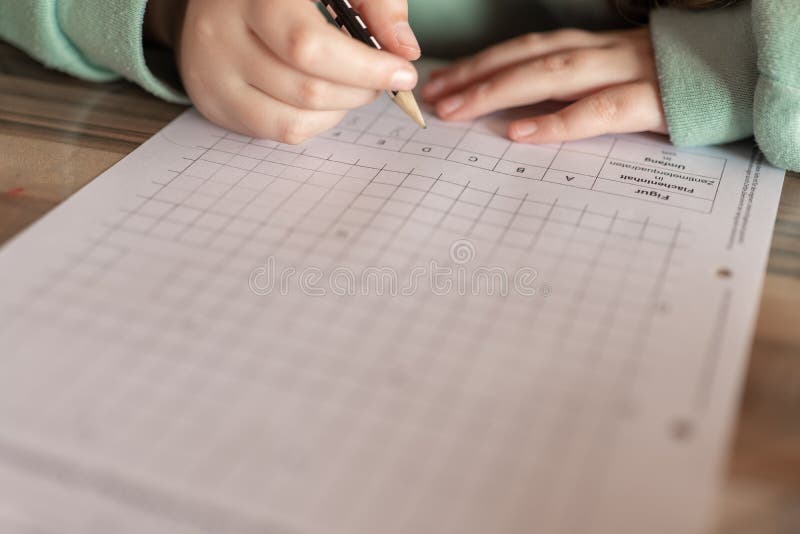 Mathematics Homework.Math Lesson.student is Doing a Math Assignment ...