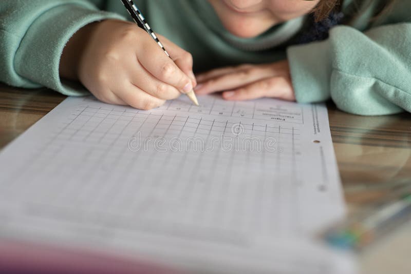 Mathematics Homework.Homework.Math Lesson.student is Doing a Math ...