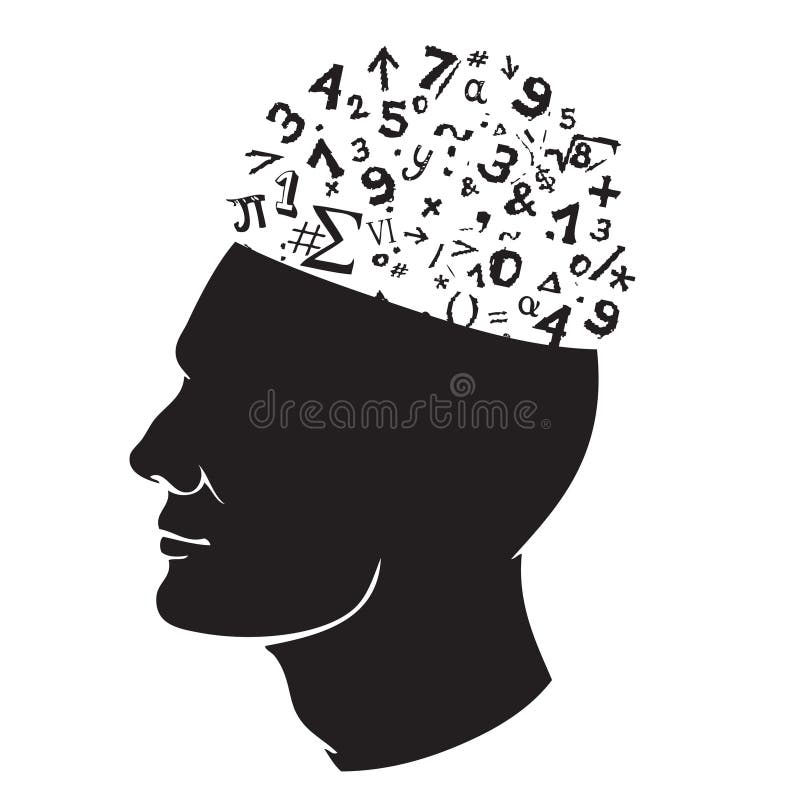 Mathematics in the Human Head Stock Vector - Illustration of precision ...
