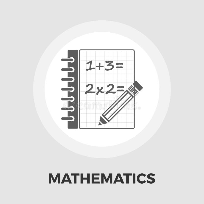 Mathematics icon flat stock vector. Illustration of chalk - 89293100
