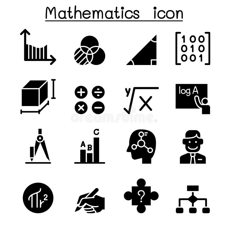 Mathematics Icons Set stock vector. Illustration of scissors - 40985308