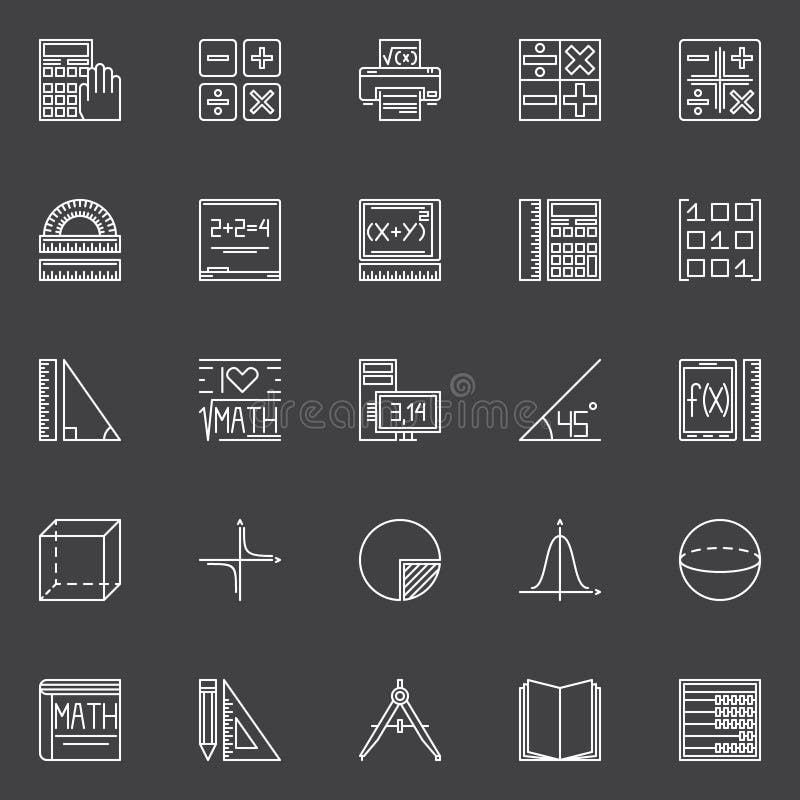 Mathematics icons set stock vector. Illustration of math - 61990602