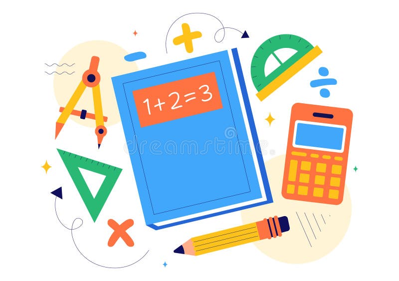 Mathematics Learning Vector Illustration Featuring School Supplies or ...