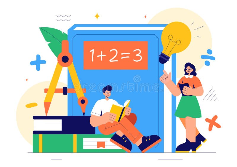 Mathematics Learning Vector Illustration Featuring School Supplies or ...