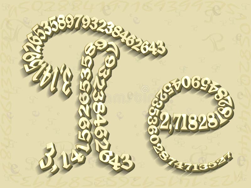 Mathematics the Letter E and PI are Depicted from Figures Stock Vector ...