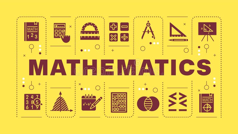 Mathematics Light Orange Word Concept Stock Vector - Illustration of ...