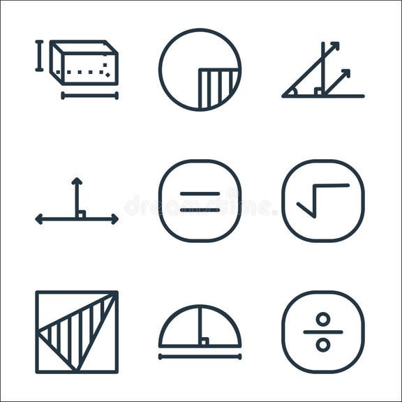 Mathematics Line Icons. Linear Set Stock Vector - Illustration of ...