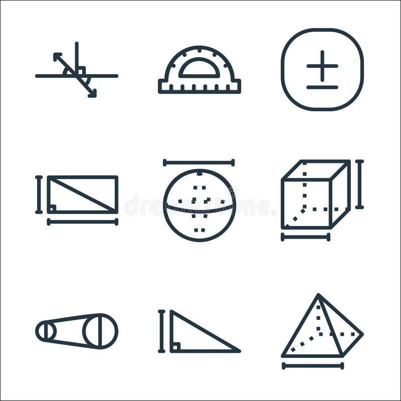 Mathematics Line Style Illustration Stock Vector - Illustration of time ...