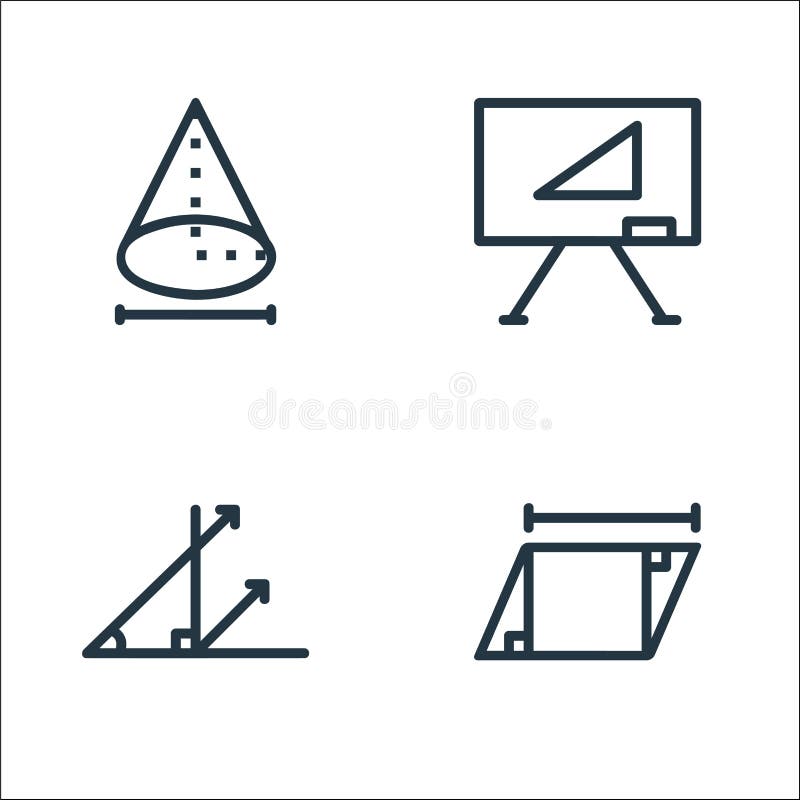 Mathematics Line Style Icon Stock Vector - Illustration of vector ...